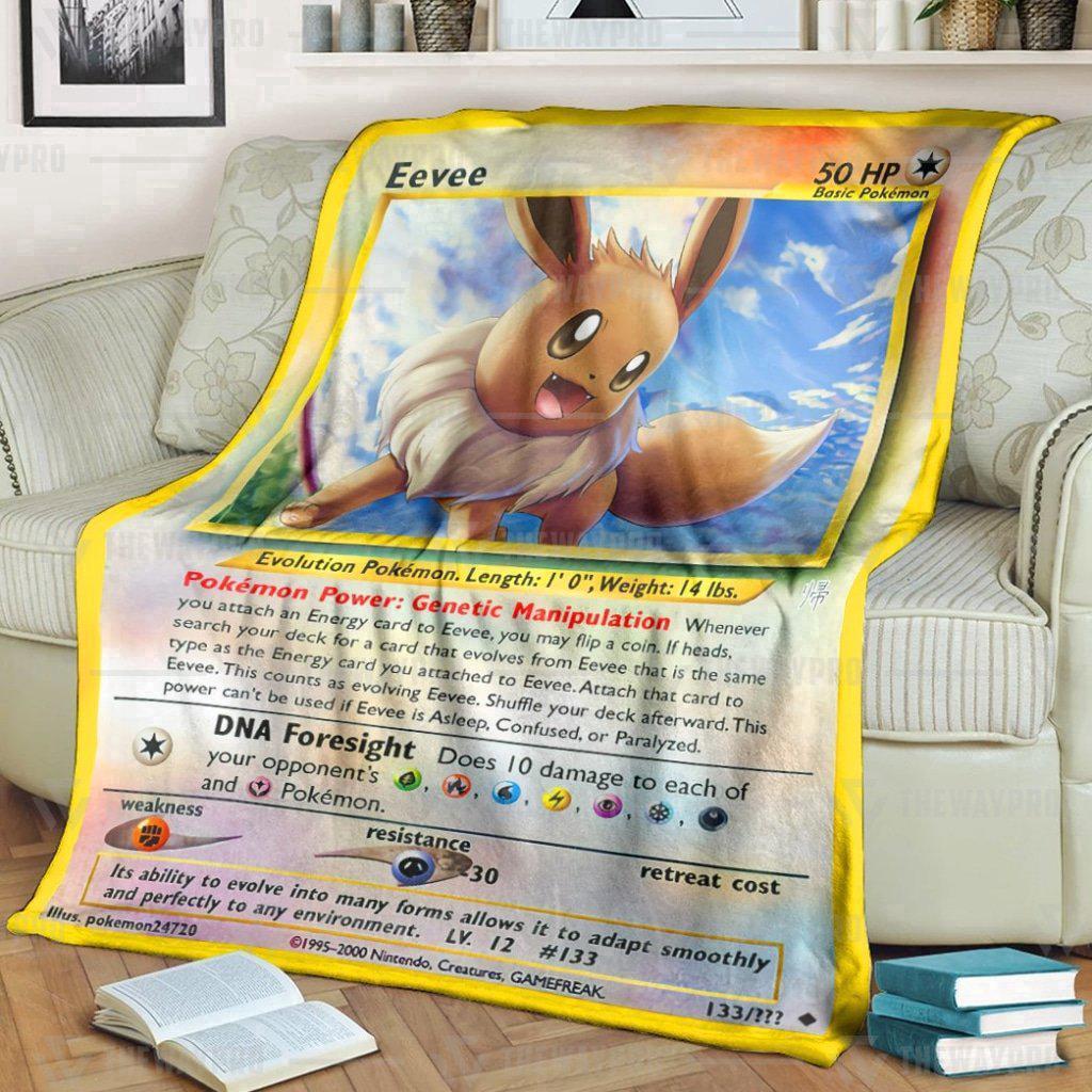 Anime Pokemon Eevee Sherpa Or Quilt Blanket HG Halloween Christmas ...