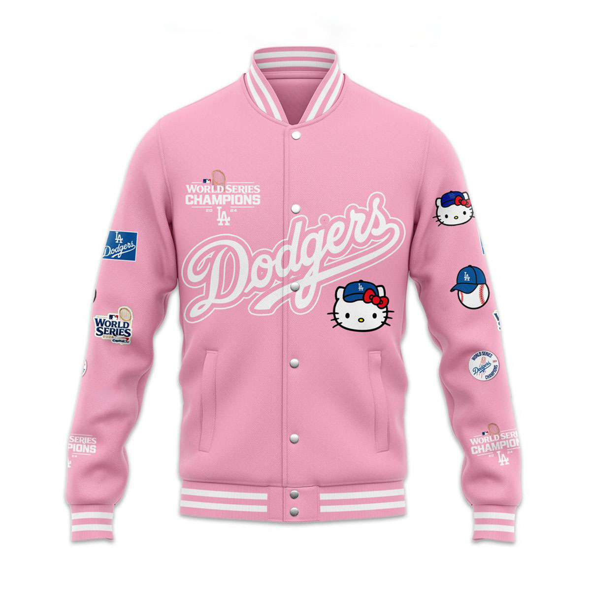 Los Angeles DGE 2024 World Series Champions Hello Kitty Baseball Jacket ...