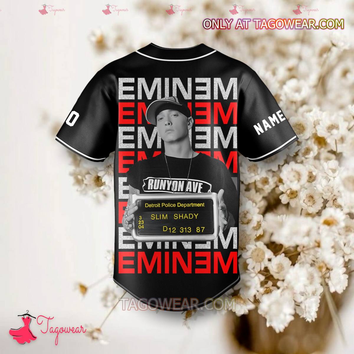 Eminem Detroit Police Department Slim Shady Personalized HFN Adult And ...