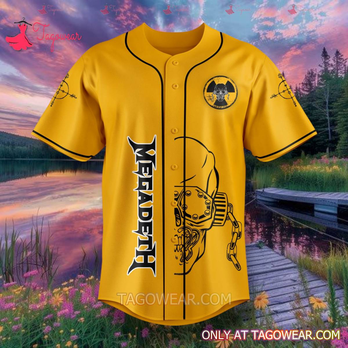 Megadeth Rock Yellow HFN Adult And Kid Baseball Jersey – Designfullprint