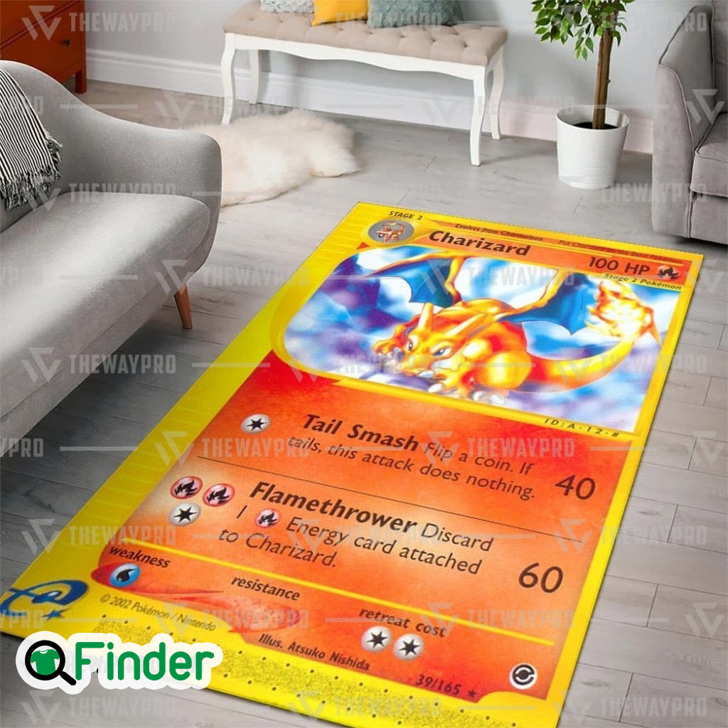 Pokemon Trading Card Expedition Charizard Custom Rug HG – Designfullprint