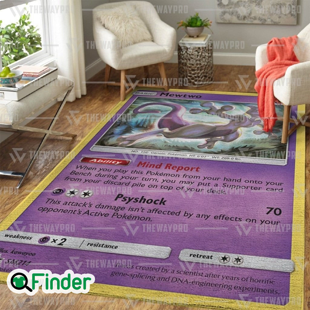 Pokemon Trading Card Game Legendary Mewtwo Custom Rug HG – Designfullprint