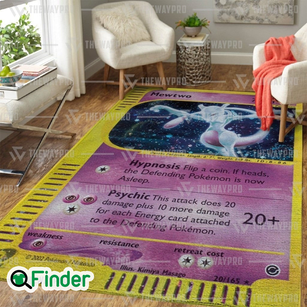 Pokemon Trading Card Mewtwo Expedition Custom Rug HG – Designfullprint