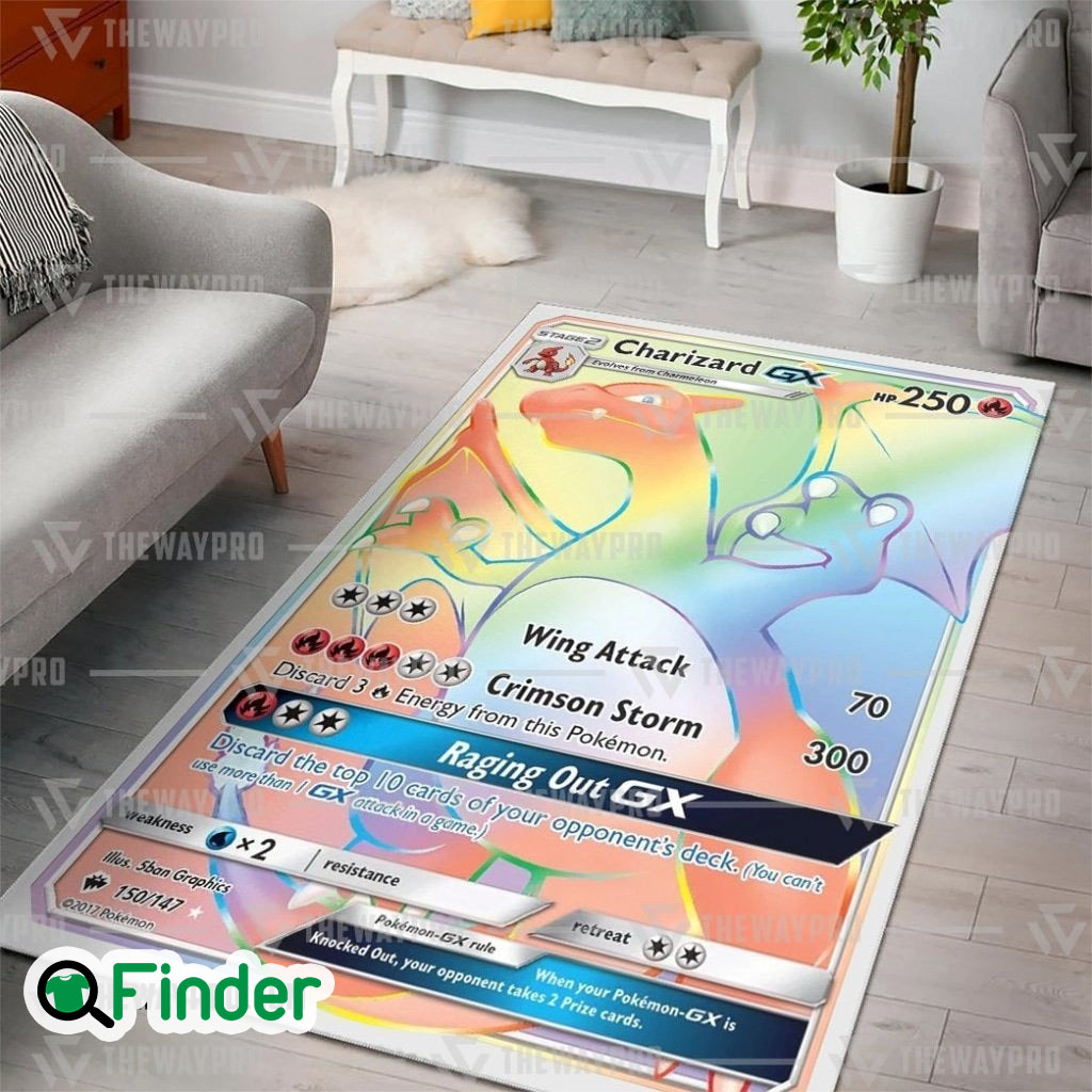Pokemon Trading Card Game Rainbow Charizard GX Custom Rug HG ...