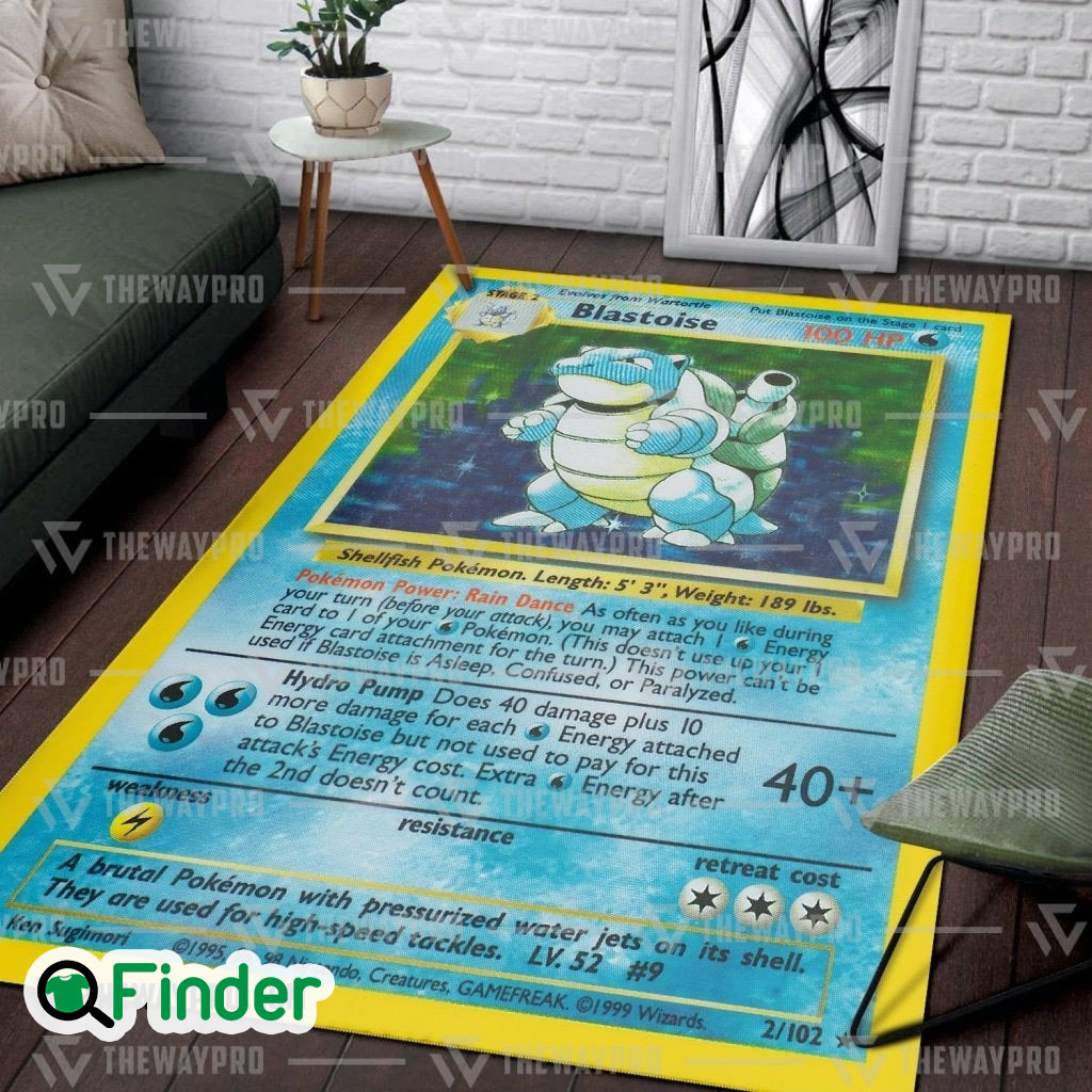 Pokemon Trading Card Game Water Type Starter Blastoise Custom Rug HG ...