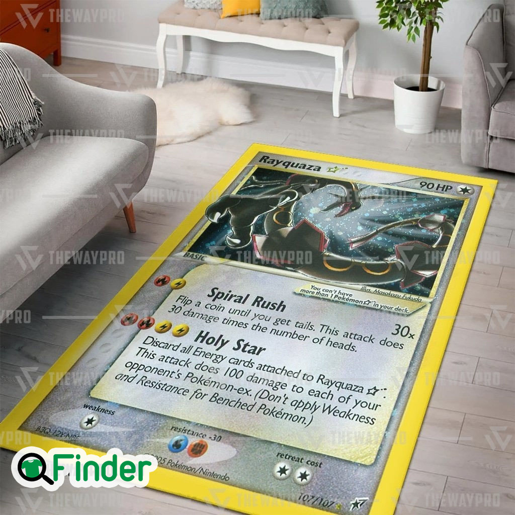 Pokemon Trading Card Game Legendary Rayquaza Custom Rug HG ...