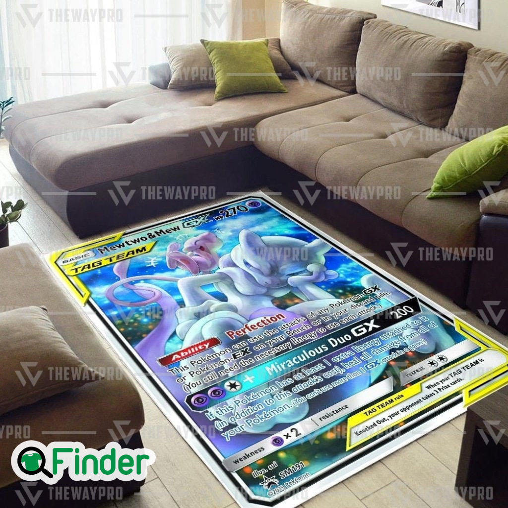 Pokemon Trading Card Game Mew Two And Mew Custom Rug HG – Designfullprint