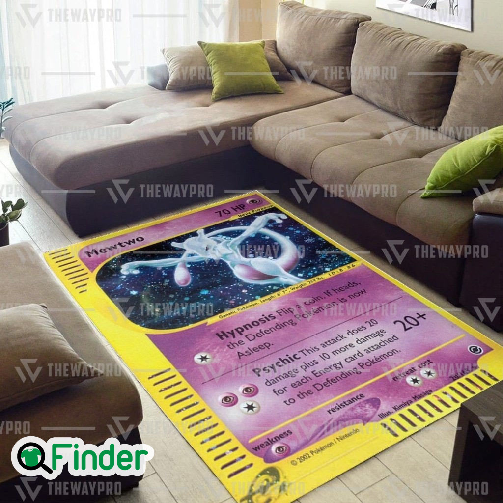 Pokemon Trading Card Mewtwo Expedition Custom Rug HG – Designfullprint