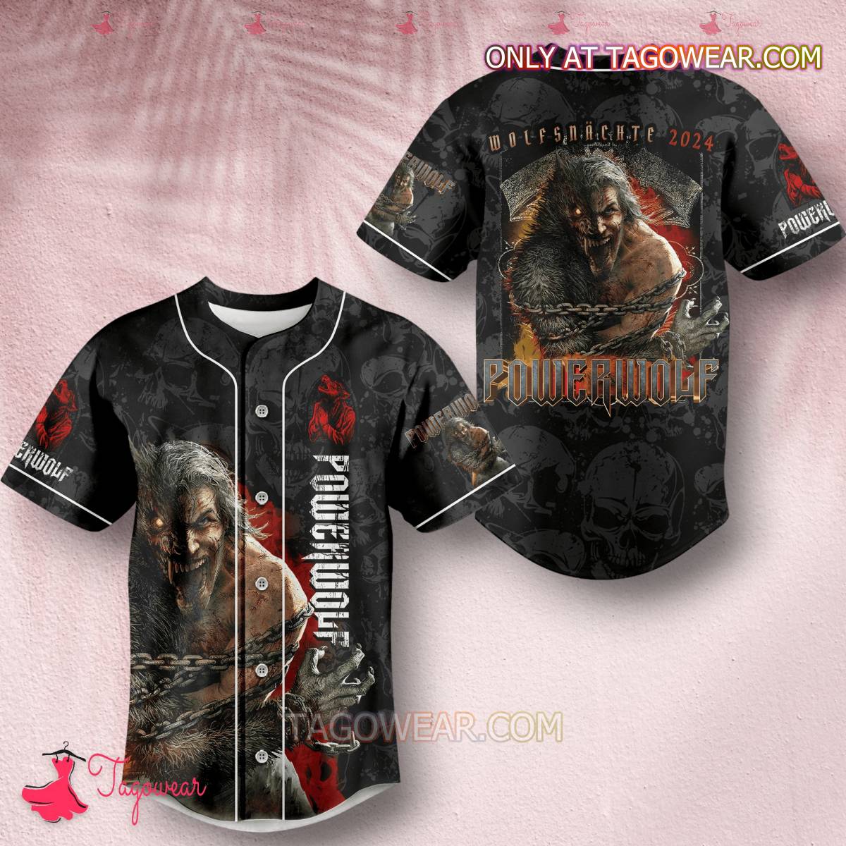 Powerwolf Wolfsnachte 2024 HFN Adult And Kid Baseball Jersey ...