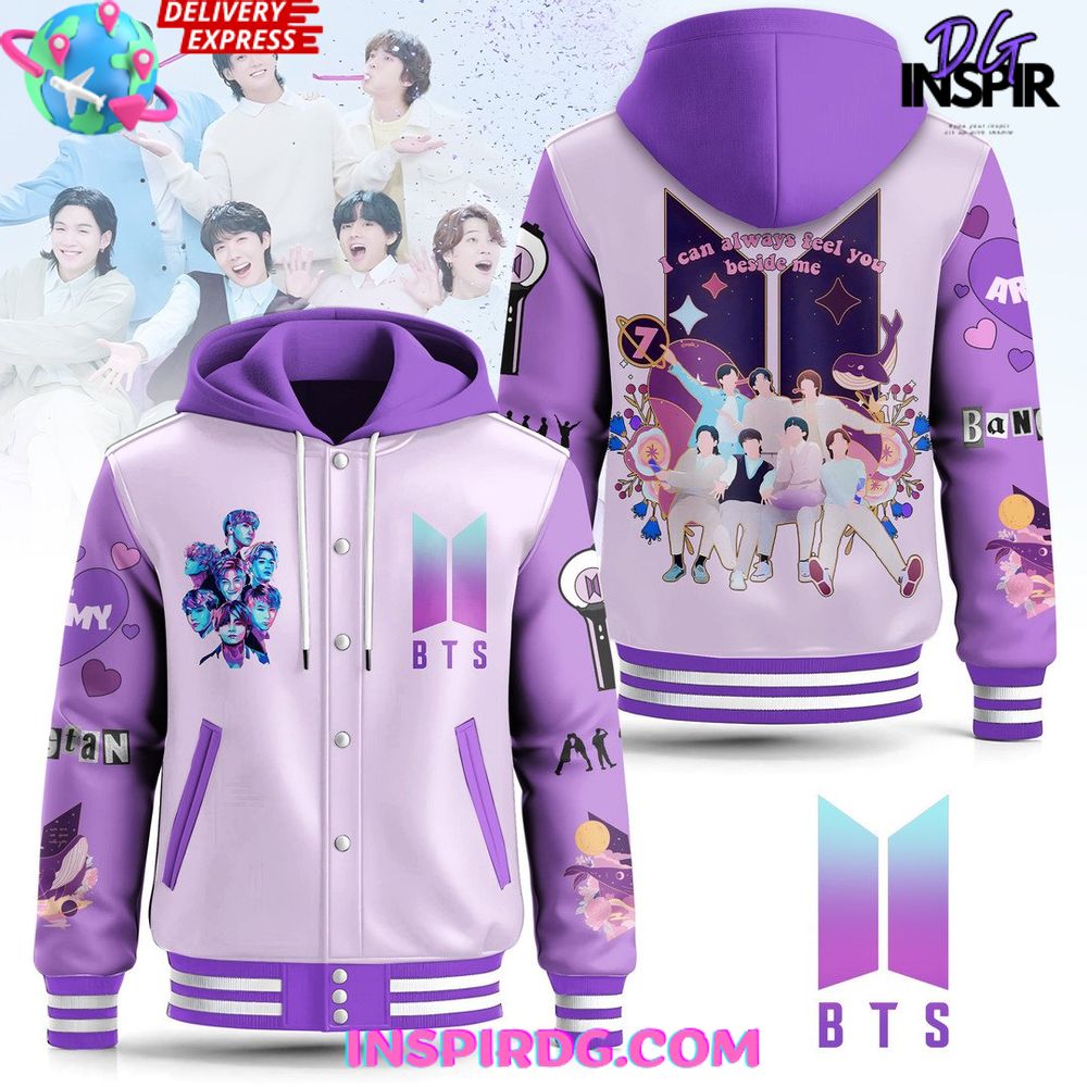 BTS Purple Dream Hooded Varsity Bomber or Jacket HG – Designfullprint