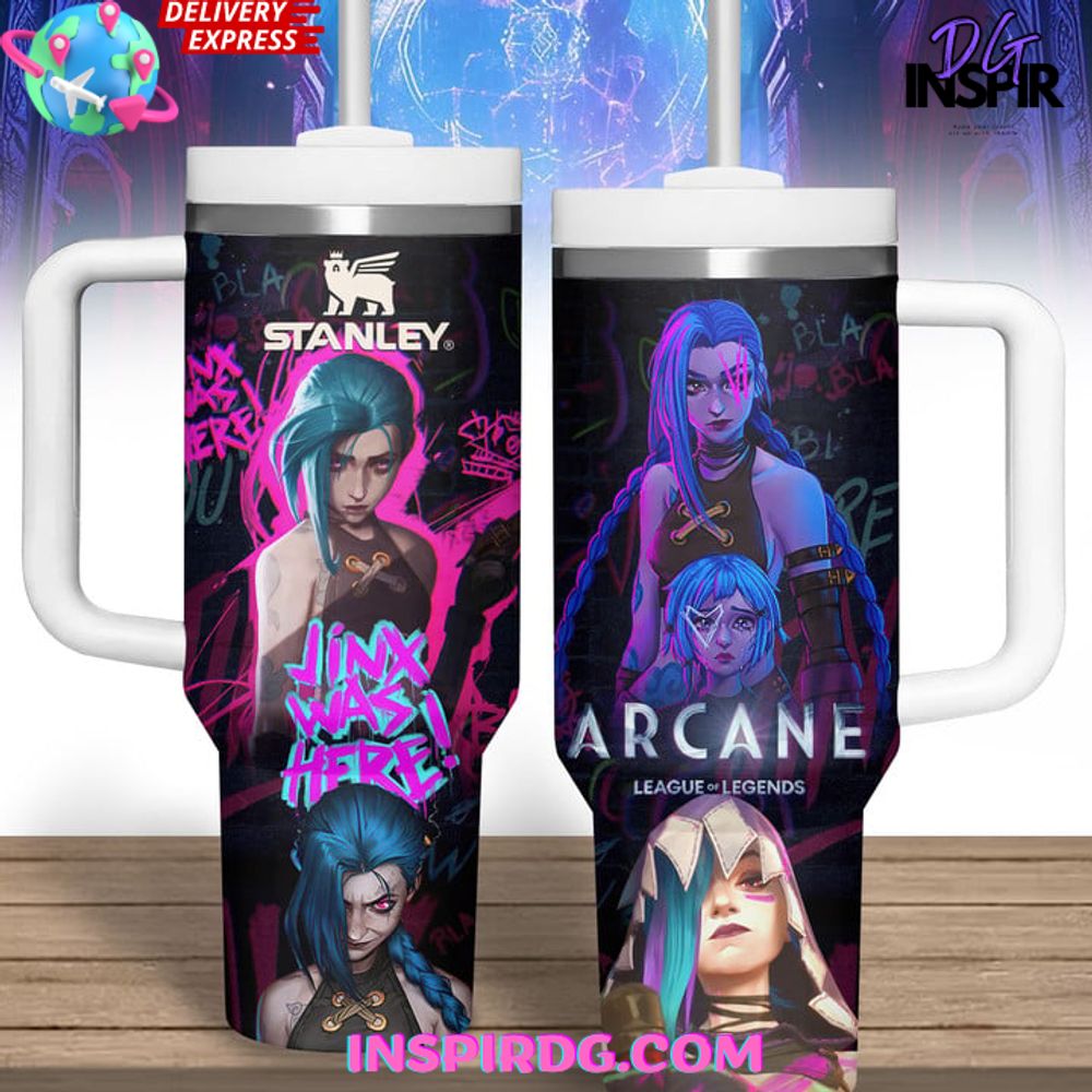 Arcane League of Legends Jinx Was Here 30oz 40 oz Tumbler With Handle ...