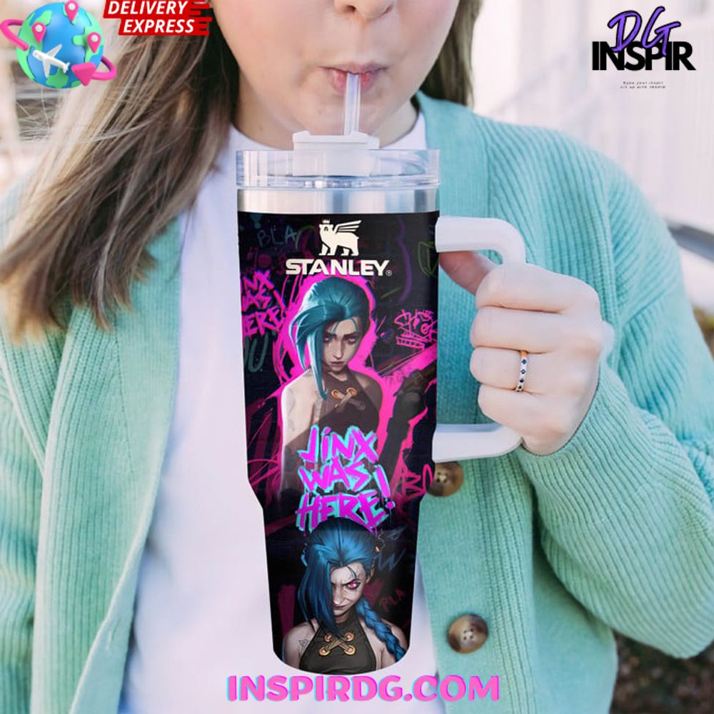 Arcane League of Legends Jinx Was Here 30oz 40 oz Tumbler With Handle ...