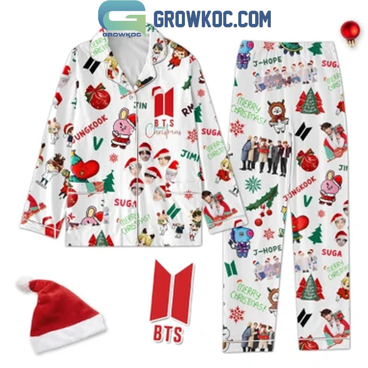 BTS Jungkook V Jimin Suga J-Hope RM Jin Christmas Polyester Pajamas Set ...