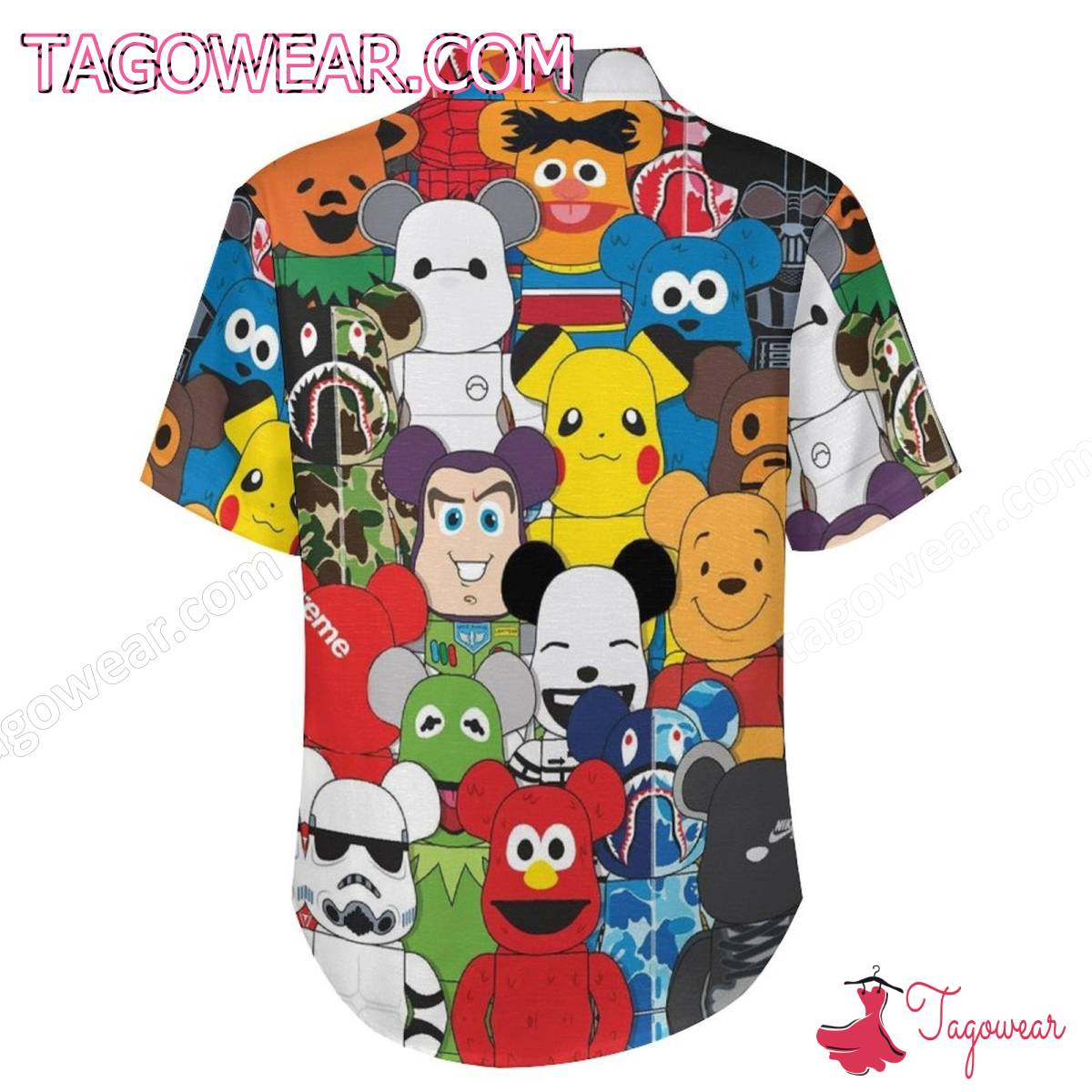 Bearbrick Bear Fam Famous Cartoon HFN Hawaiian Shirt Summer Beach ...