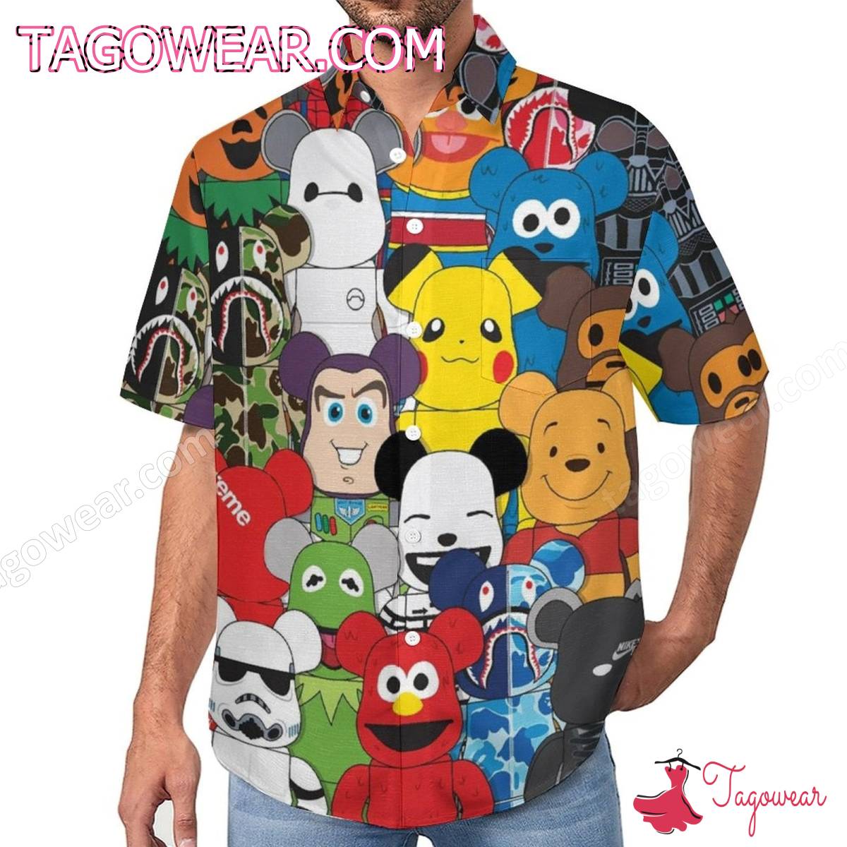 Bearbrick Bear Fam Famous Cartoon HFN Hawaiian Shirt Summer Beach ...