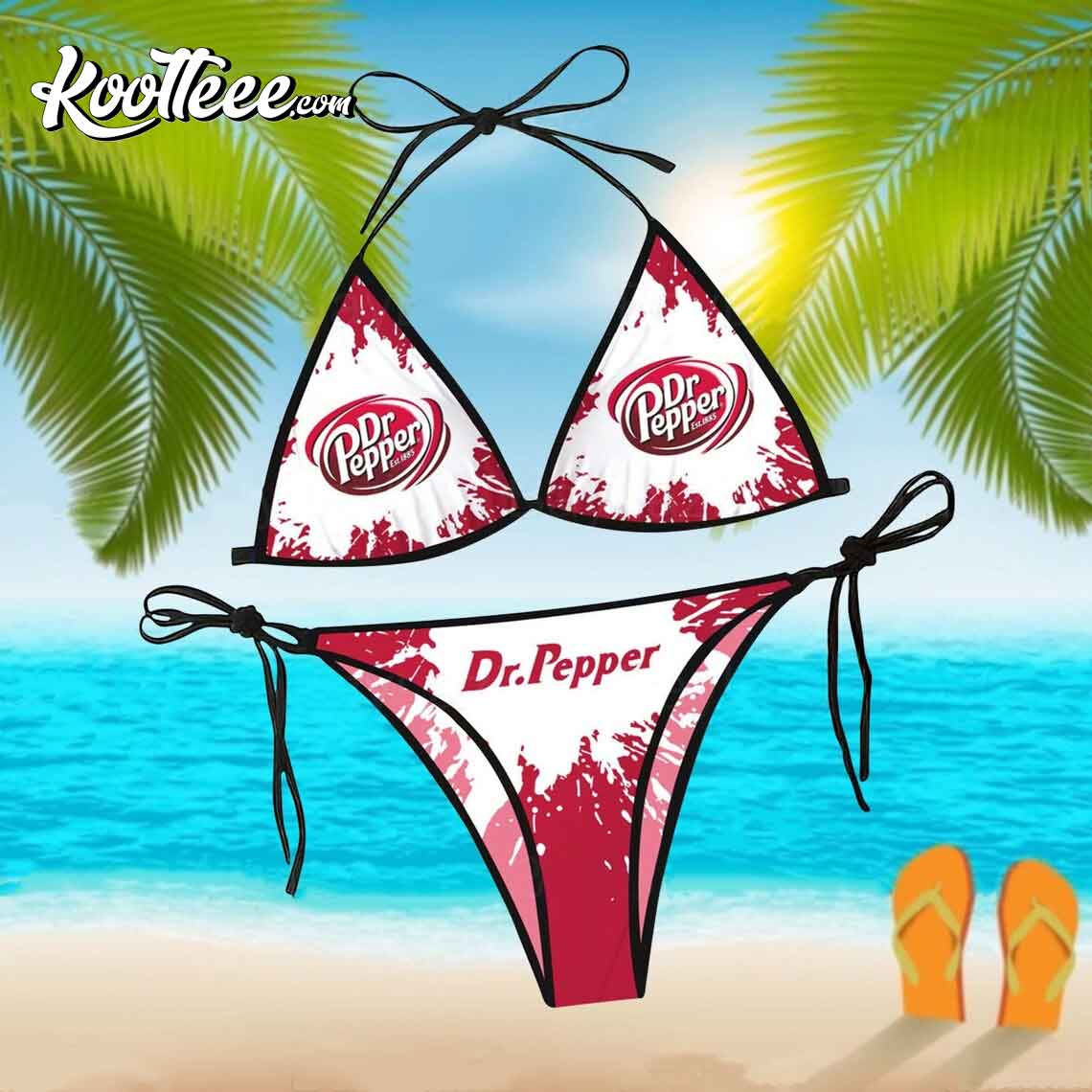 Dr Pepper Summer Swimsuit String String Triangle Bikini Summer Vacation ...