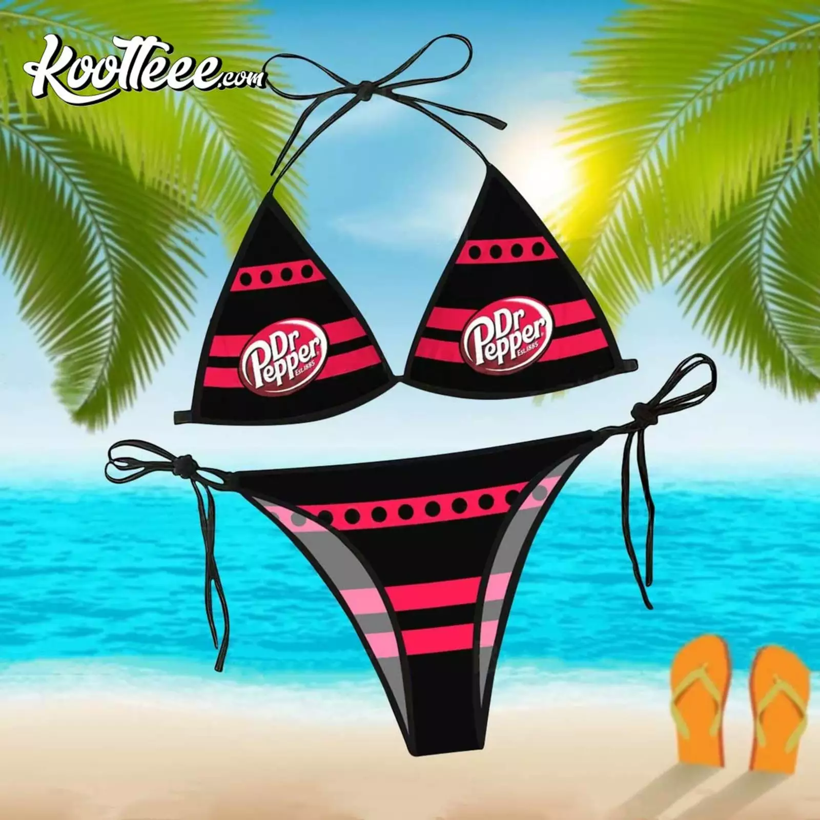Dr Pepper Swimwear Beachwear String Triangle Bikini Summer Vacation HG ...