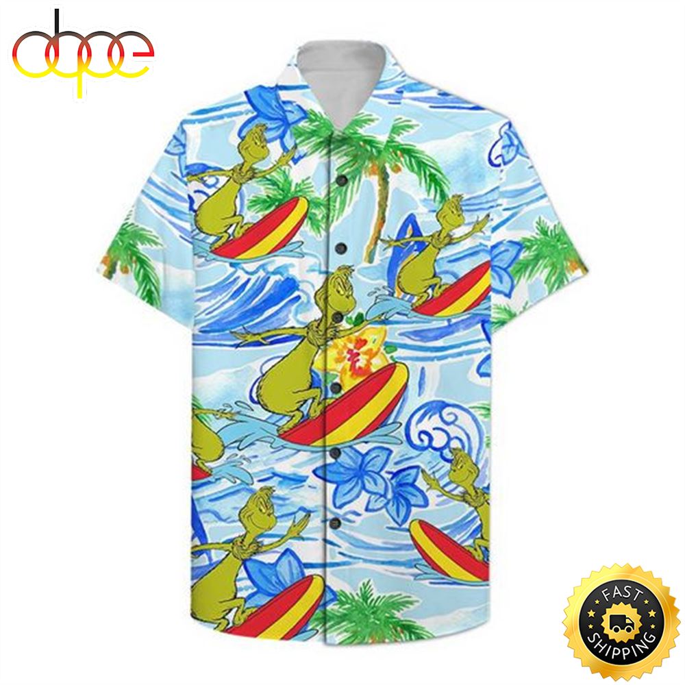Grinch Surfing The Grinch Summer Hawaiian Shirt NNA – Designfullprint