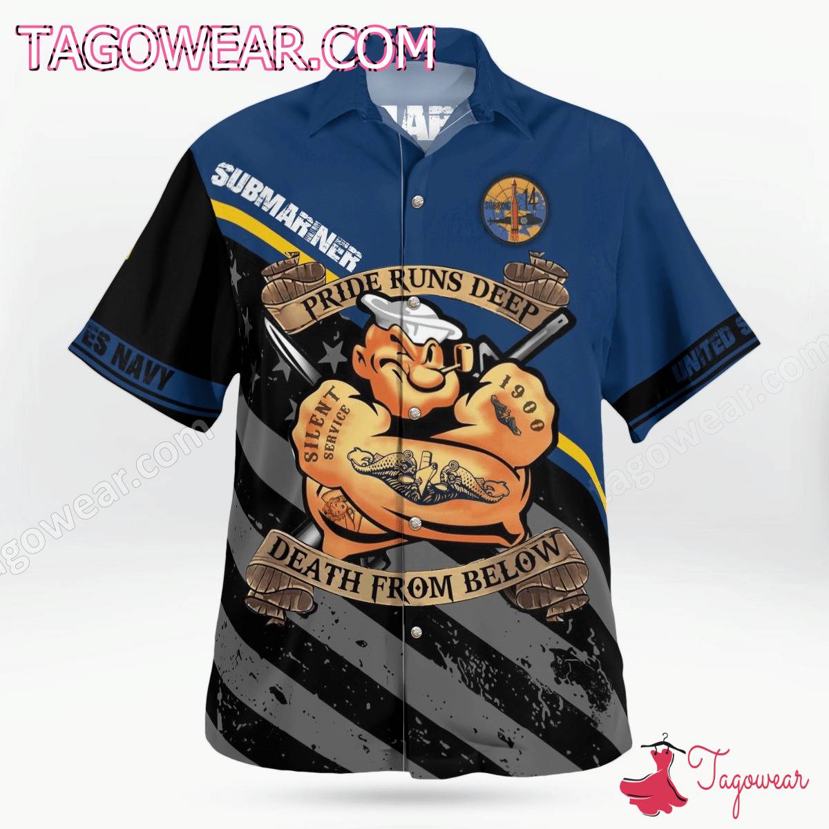 Submarine Pride Runs Deep Death From Below HFN Hawaiian Shirt Summer ...