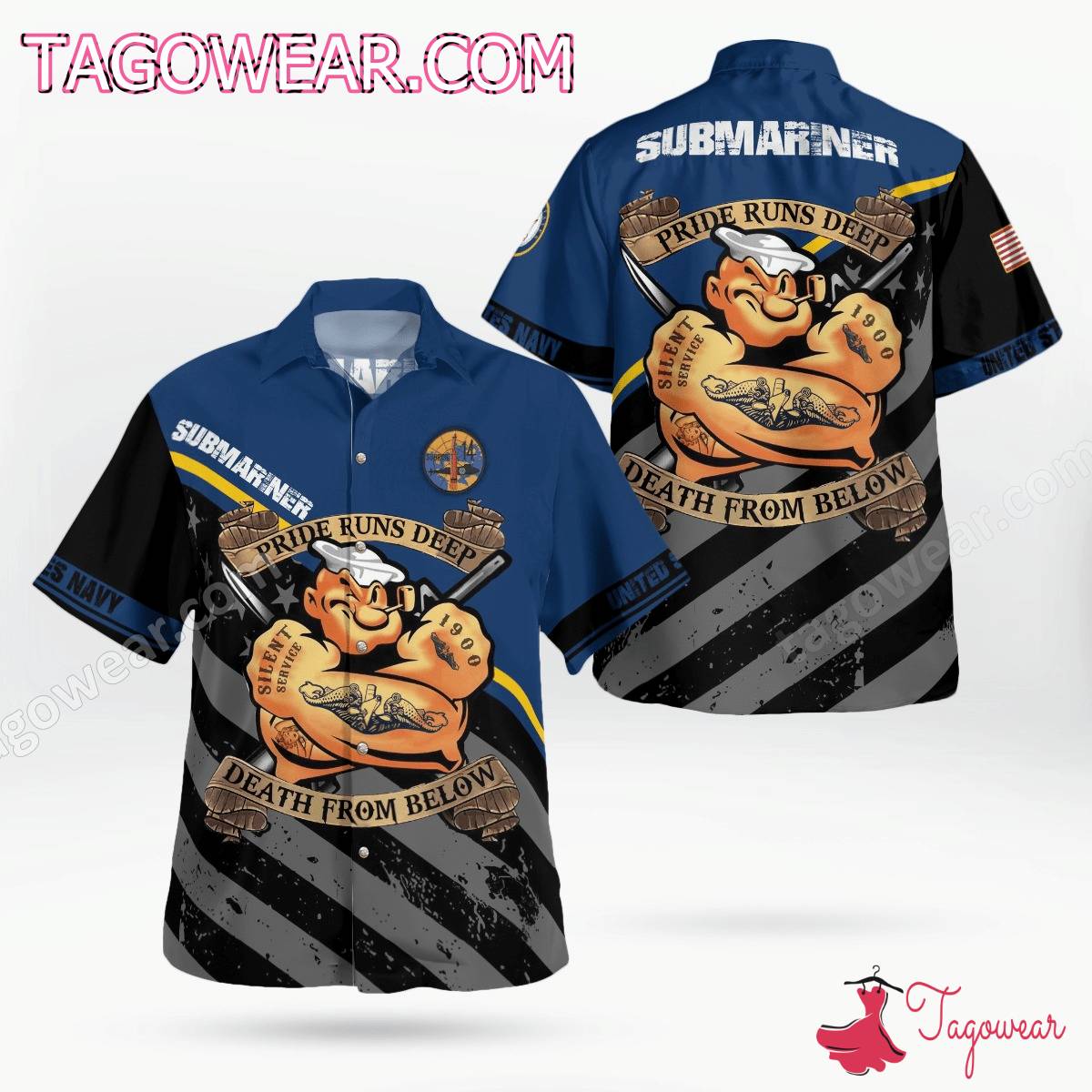 Submarine Pride Runs Deep Death From Below HFN Hawaiian Shirt Summer ...