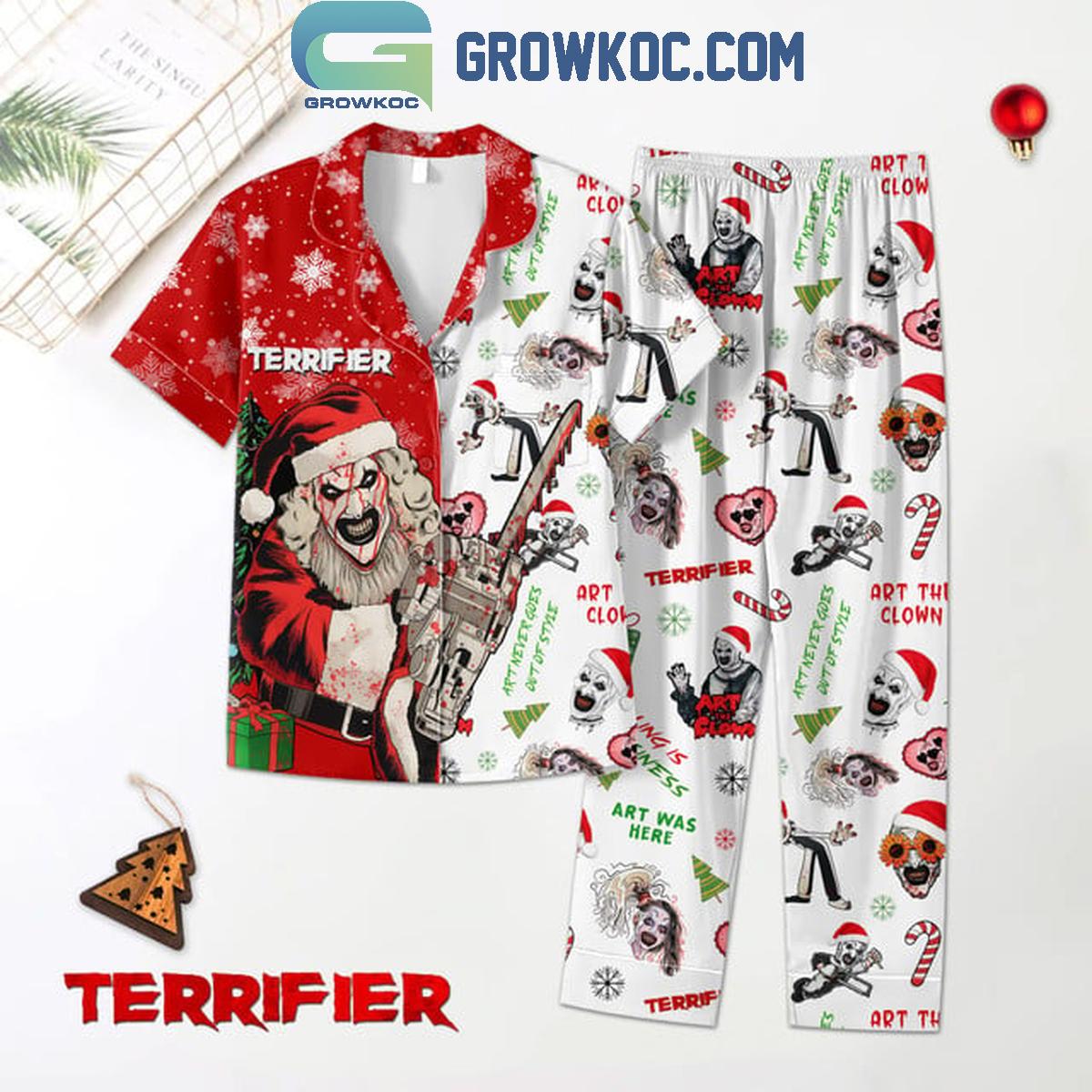 Terrifier 2024 Art The Clown Santa Merry Christmas Polyester Pajamas ...
