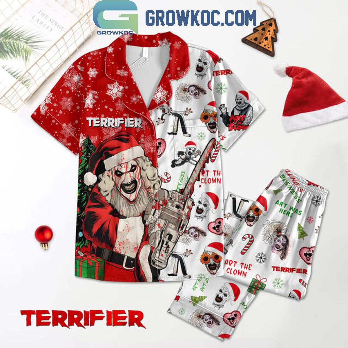 Terrifier 2024 Art The Clown Santa Merry Christmas Polyester Pajamas ...