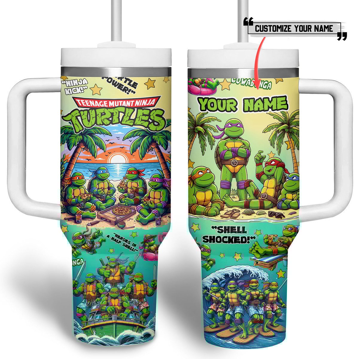 Teenage Mutant Ninja Turtles Cartoon Custom Stanley Cup 40 oz 30 oz ...
