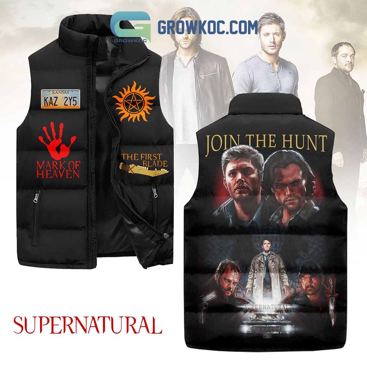 Supernatural Join The Hunt Brother Sleeveless Puffer Jacket HG ...