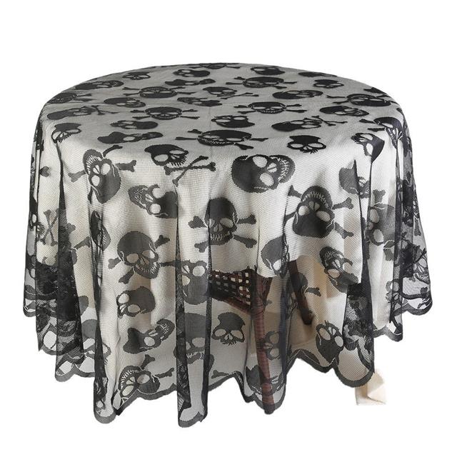 Skull Gift Black Lace Skull Tablecloth – Designfullprint