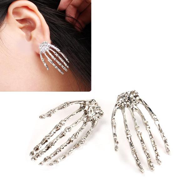 Skull Gift Skull Bone Skeleton Hand Earrings – Designfullprint