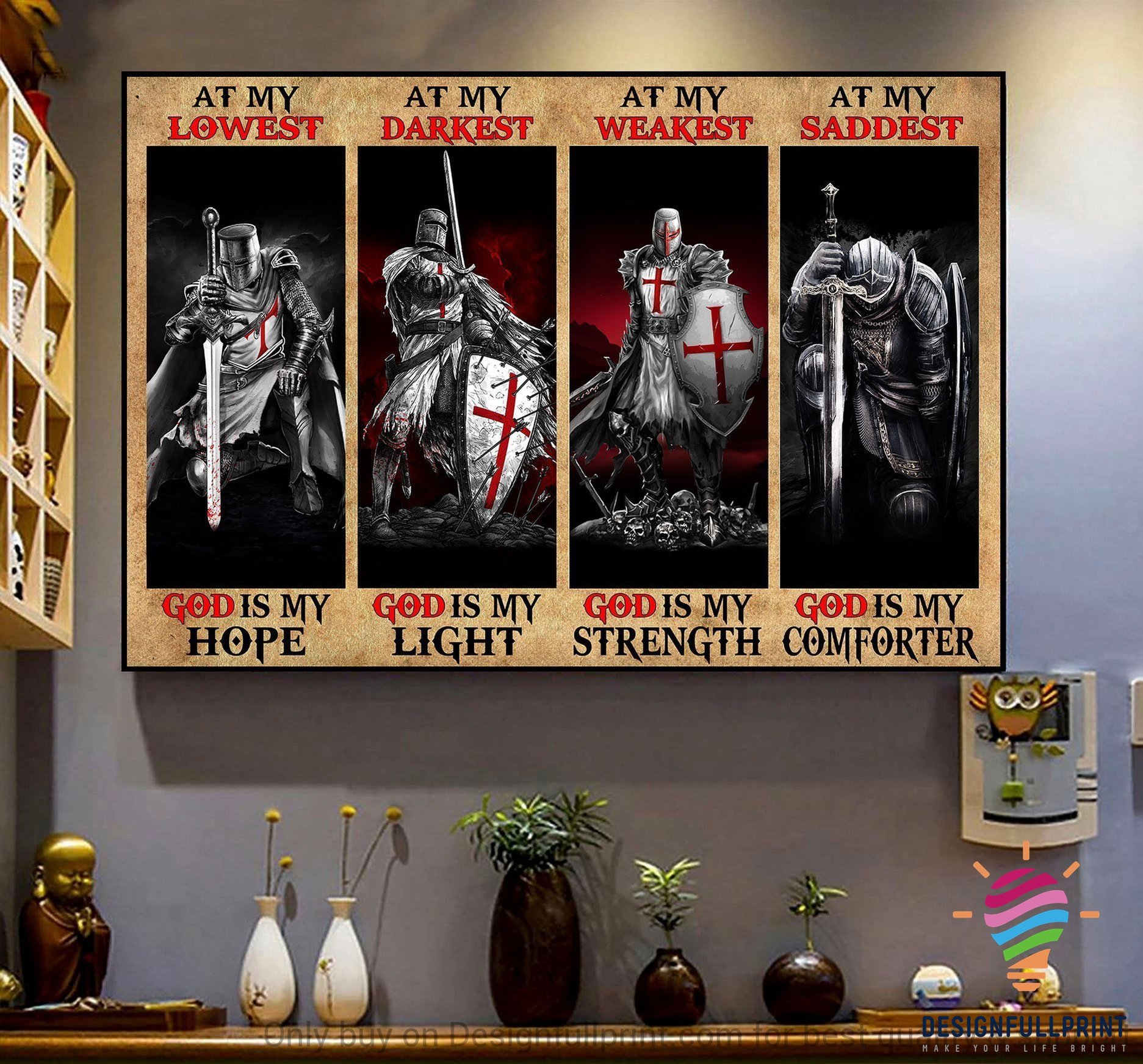 Knights Templar Full Of God Canvas HG – Designfullprint