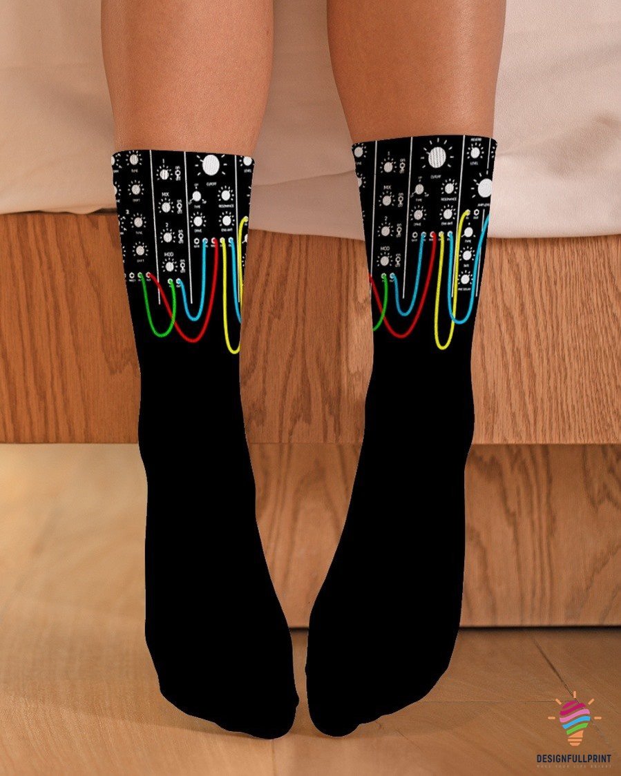 Synthesizer Modular Crew Length Socks NHD – Designfullprint