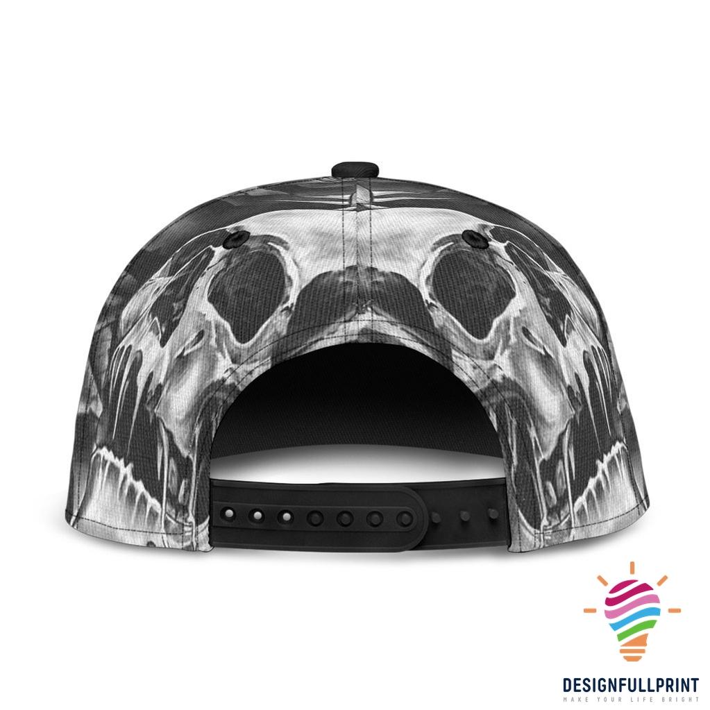 Skull Gift Grey Scary Skull Snapback Hat HG – Designfullprint