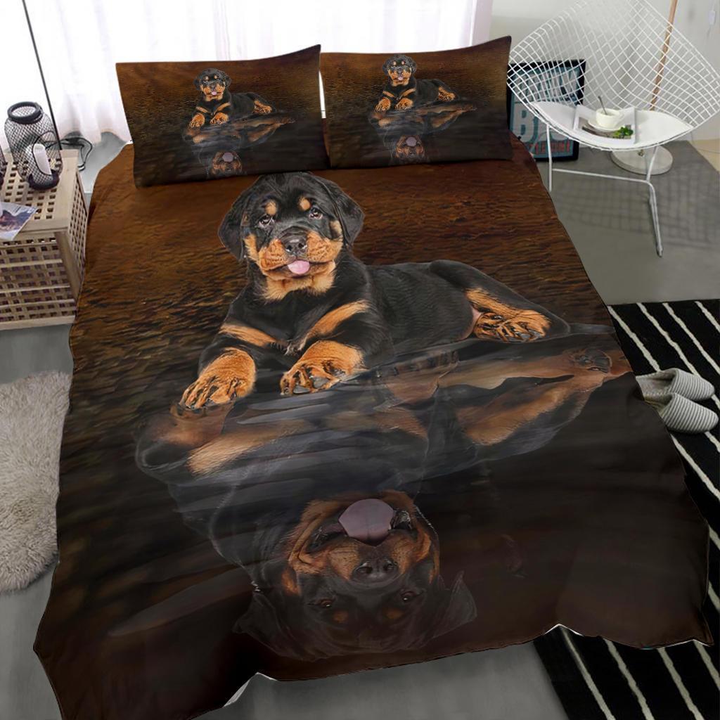 Love Rottweiler Sleeping Bedding Set CH Dog Lover Gift – Designfullprint