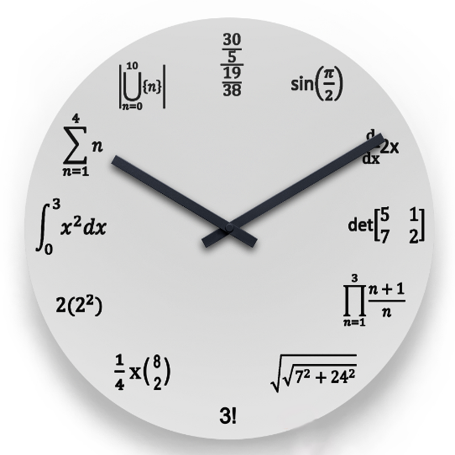 Algebra Clock Math Wall Clock Mathematical Clock Clock Math Math Clock ...