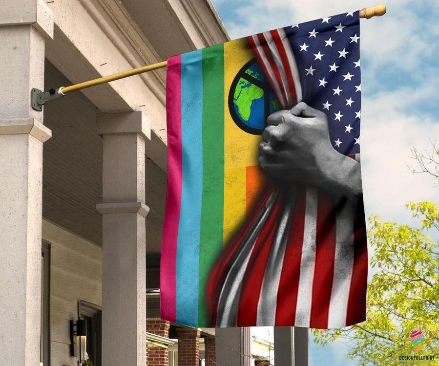 American Peace Sign Flag Peace Flag USA LHC3 – Designfullprint