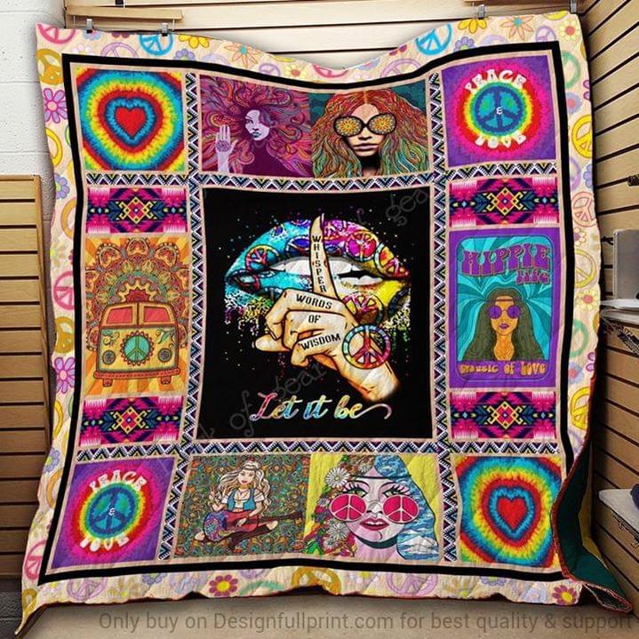 Gift For Hippie Hippie Girl Let It Be Quilt Throw Blanket CH ...