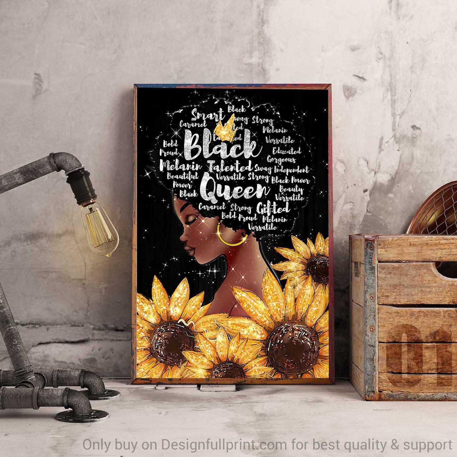 Black American Gift Gift For Black Woman African American Woman Poster ...