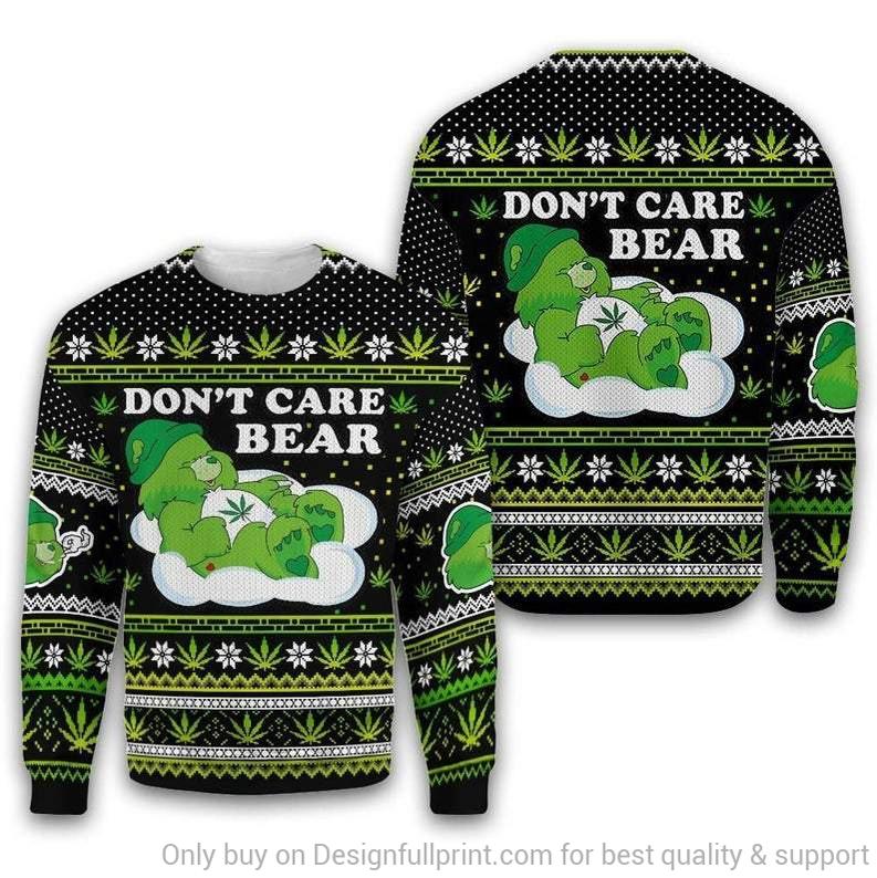 Gift For Hippie Stoner Care Bear Care Bear Christmas Sweater Care Bear ...