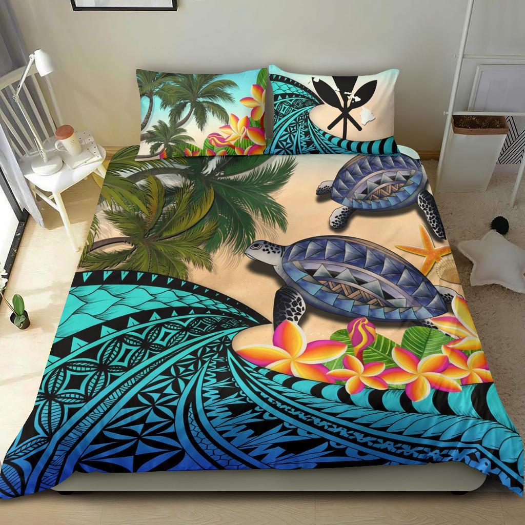 Kanaka Maoli Hawaiian Bedding Set Sea Polynesian Turtle Coconut tree ...
