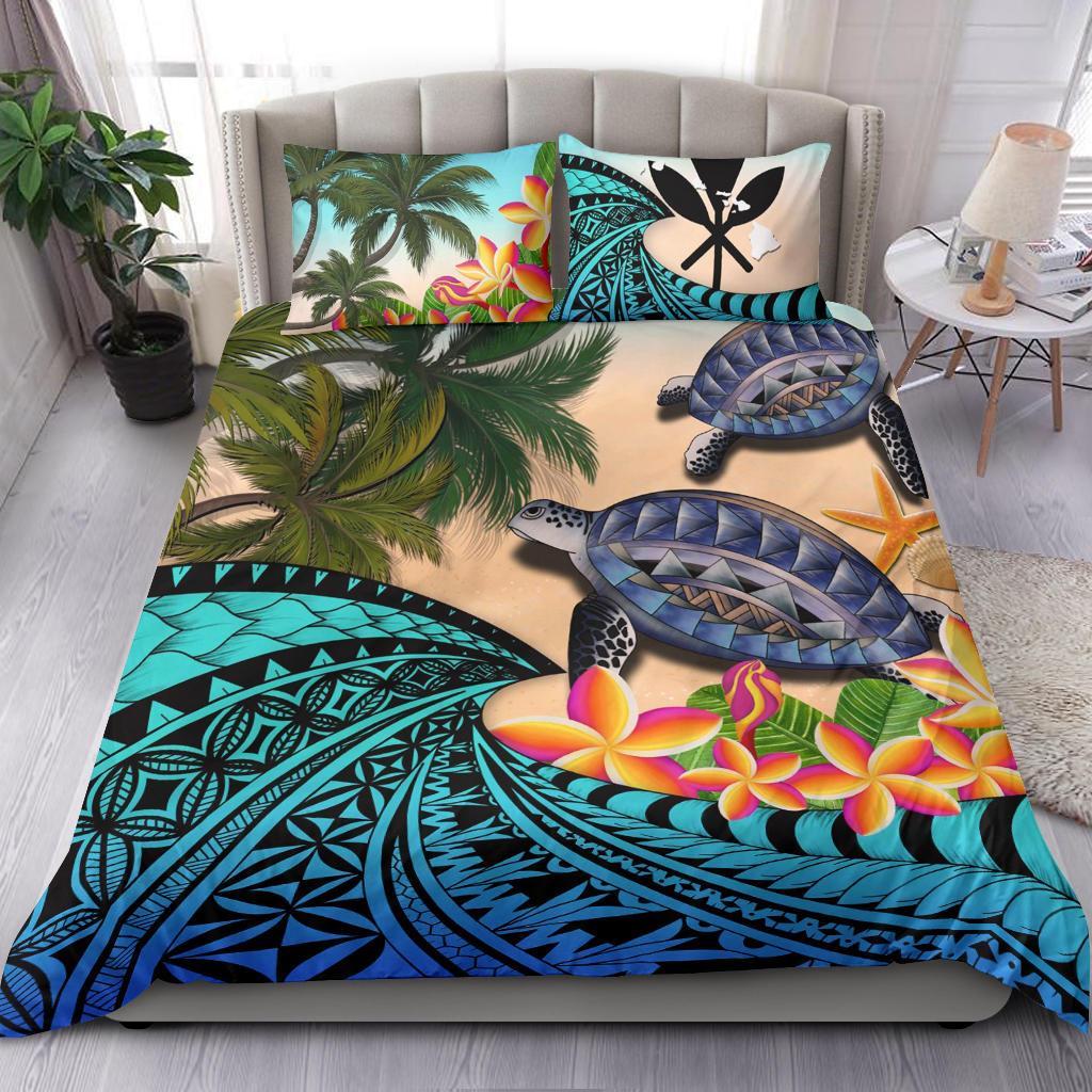 Kanaka Maoli Hawaiian Bedding Set Sea Polynesian Turtle Coconut tree ...