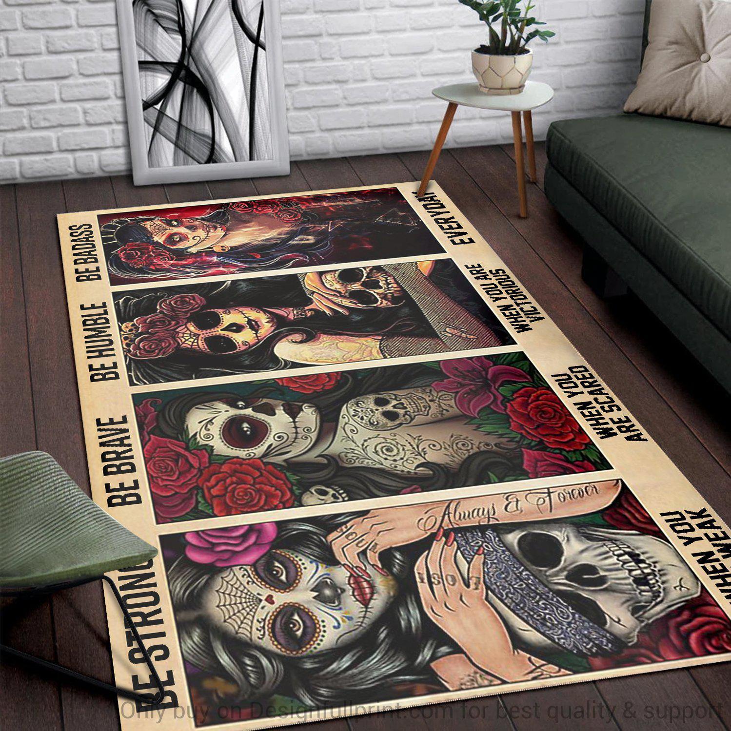 Skull Gift Skull Girls Be Strong Be Brave Be Humble Be Badass ...