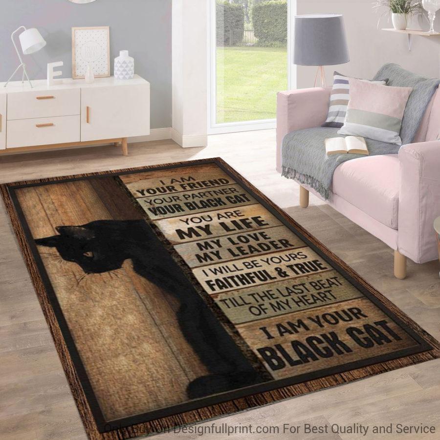 Black Cat Rug Cat Lover Gift – Designfullprint