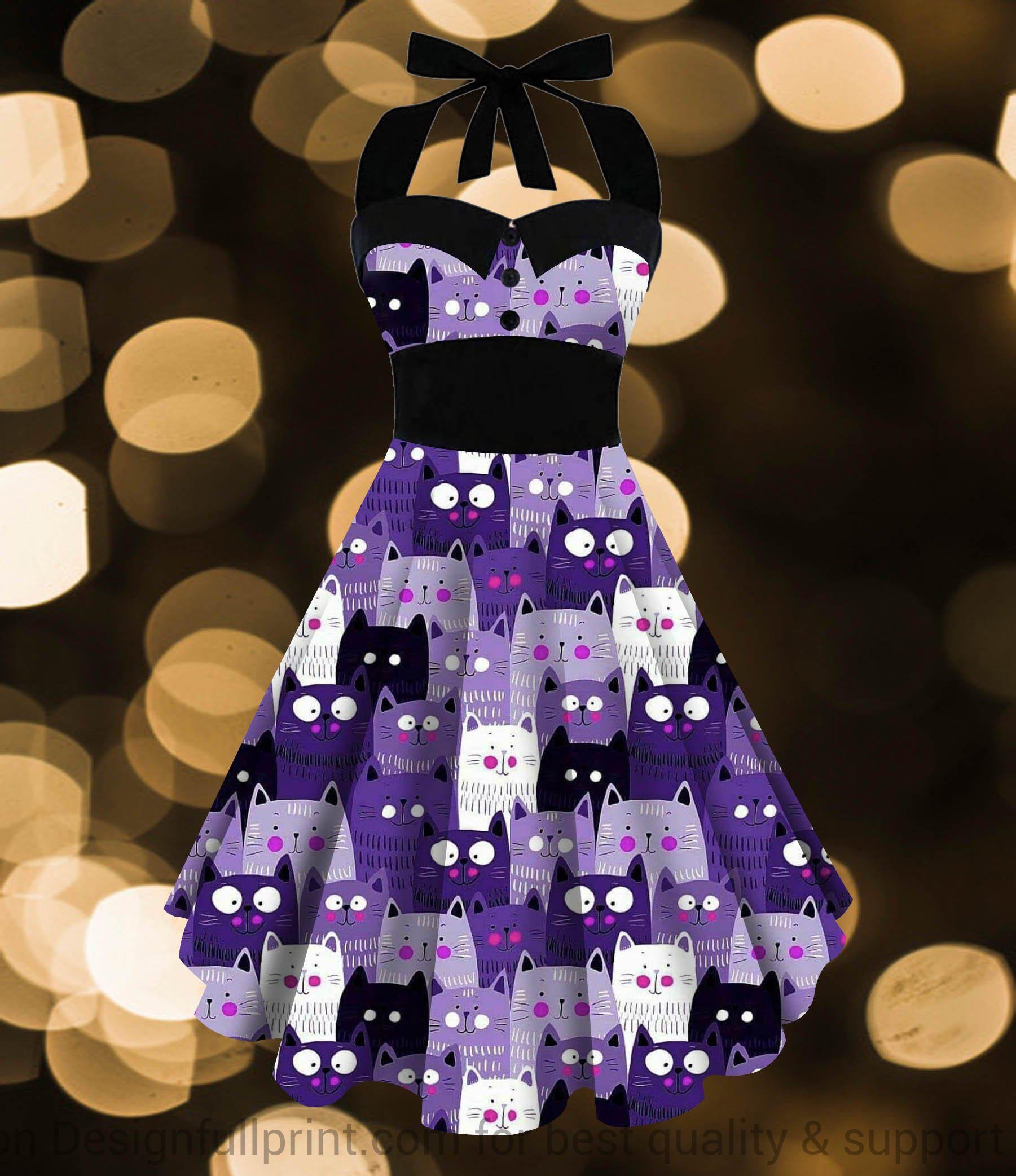 Cute Cats Prom Dress US Size Cat Lover Gift – Designfullprint
