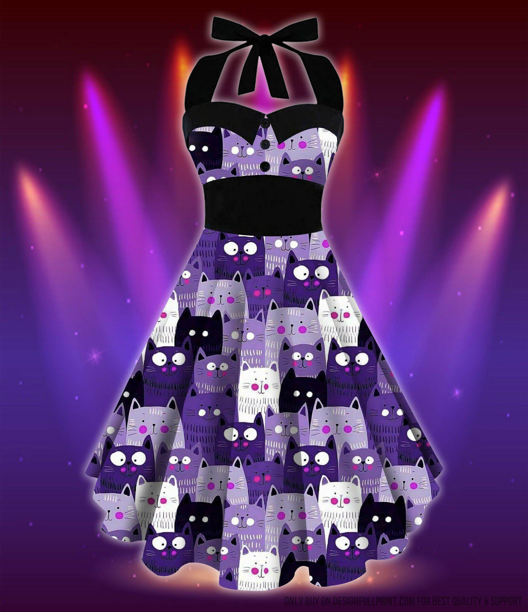 Cute Cats Prom Dress US Size Cat Lover Gift – Designfullprint