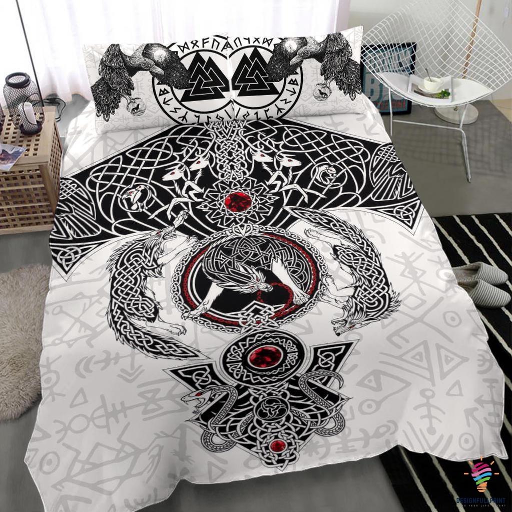 Viking Gift Viking American Fenrir Skoll And Hati Valknut Raven Viking ...