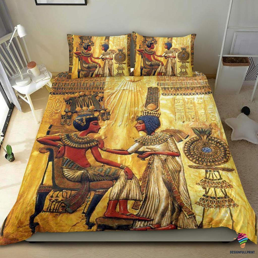 Yellow Ancient Egypt Pharaoh Bedding Set Gift Idea Of Ancient Egyptian ...
