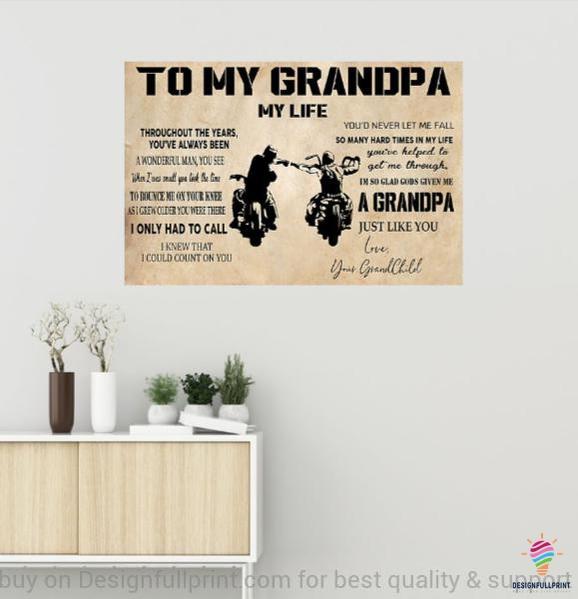 Gift For Grandpa Father Day Gift To My Grandpa Poster Gift for ...