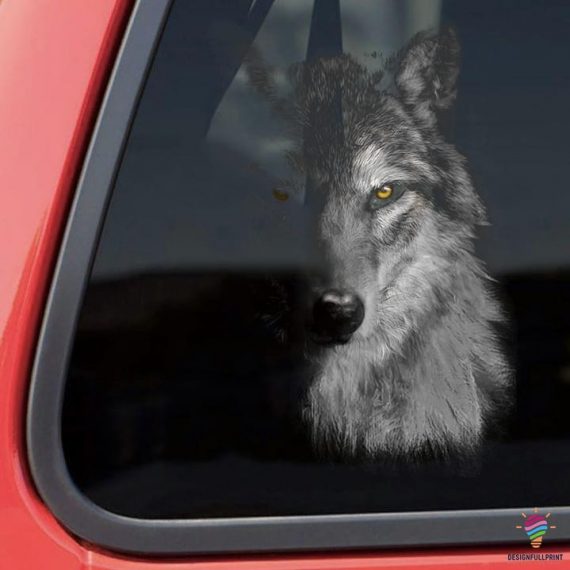 Gift For Wolf Lover Grey Wolf Sticker Car Decals CP – Designfullprint