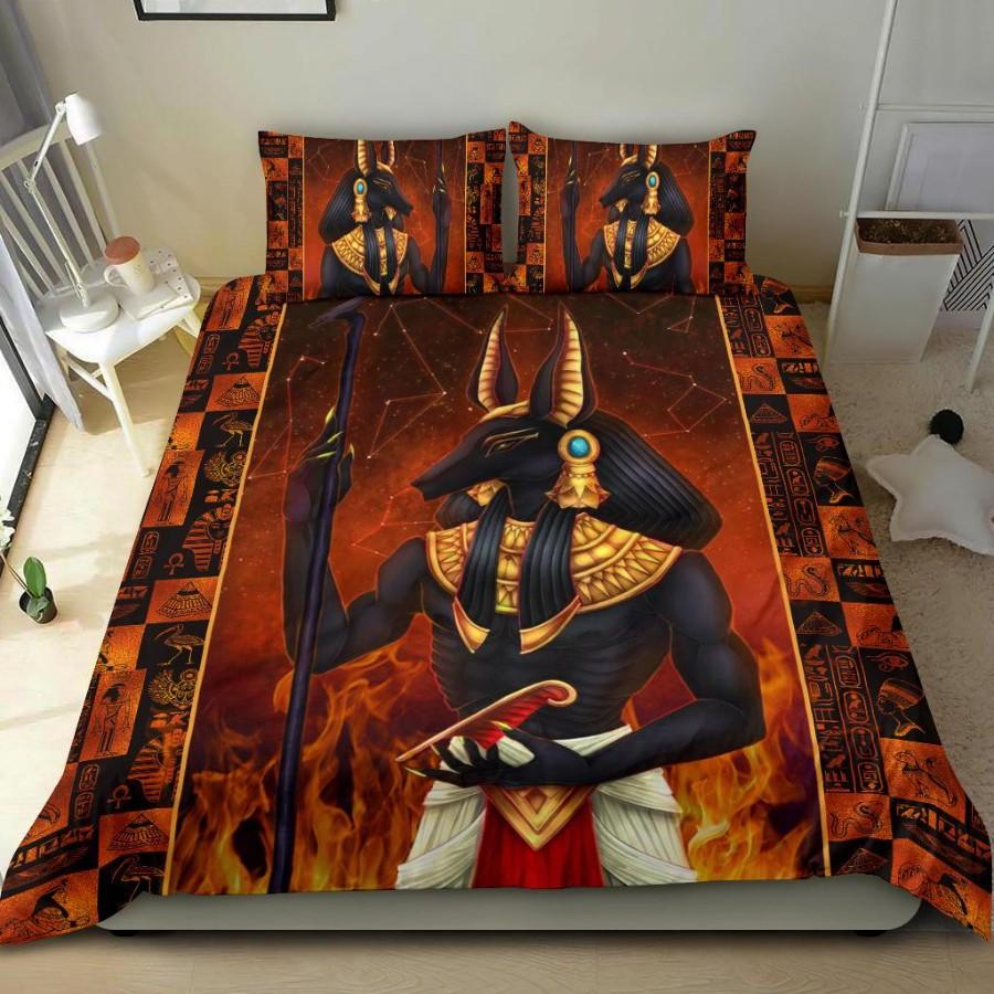 Ancient Gift Idea Of Ancient Egyptian God Anubis Fire From Hell Bedding ...